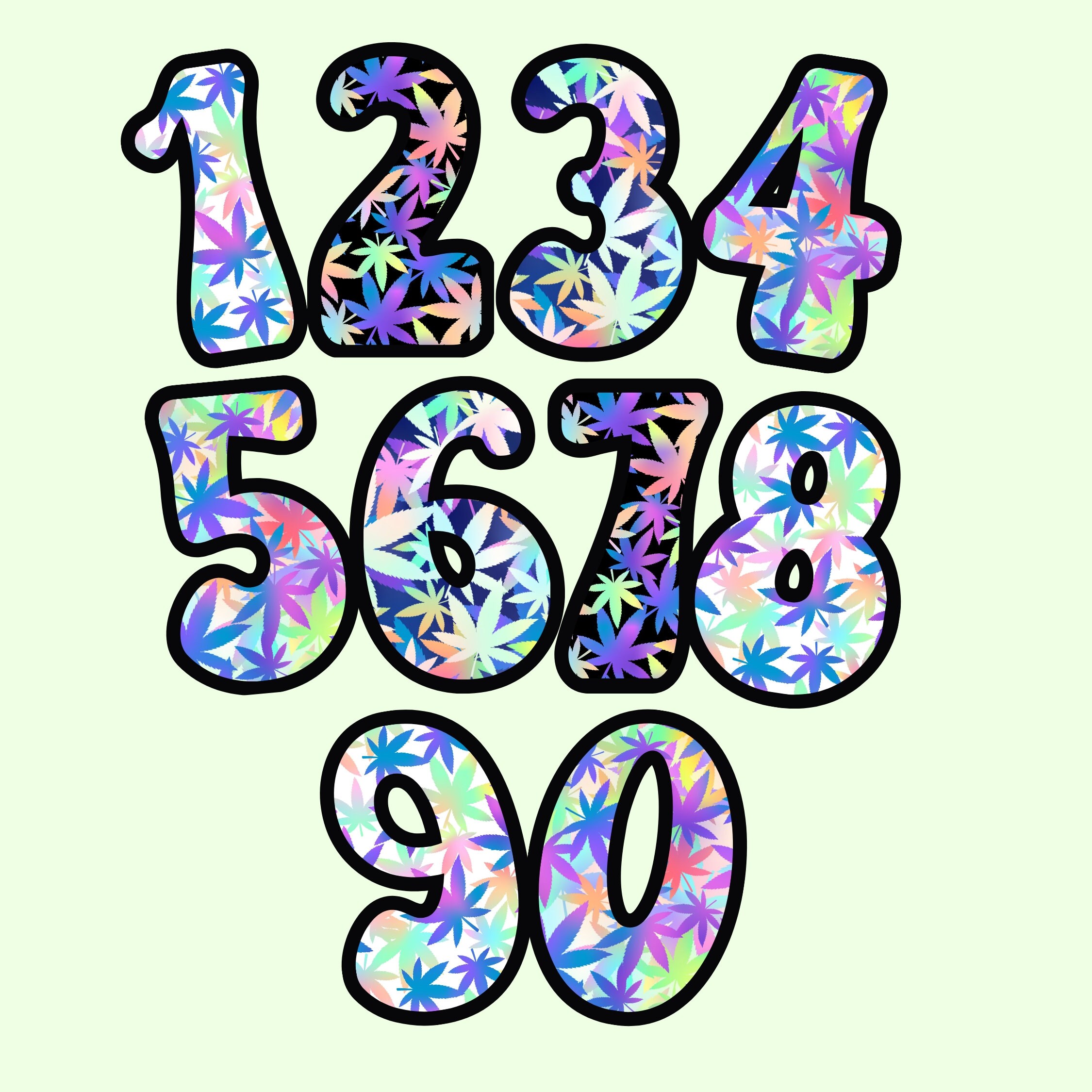 Cannabis Leaf Font Alpha Doodle 4 Sets Pot Leaf Hand Drawn 420 Letter ...