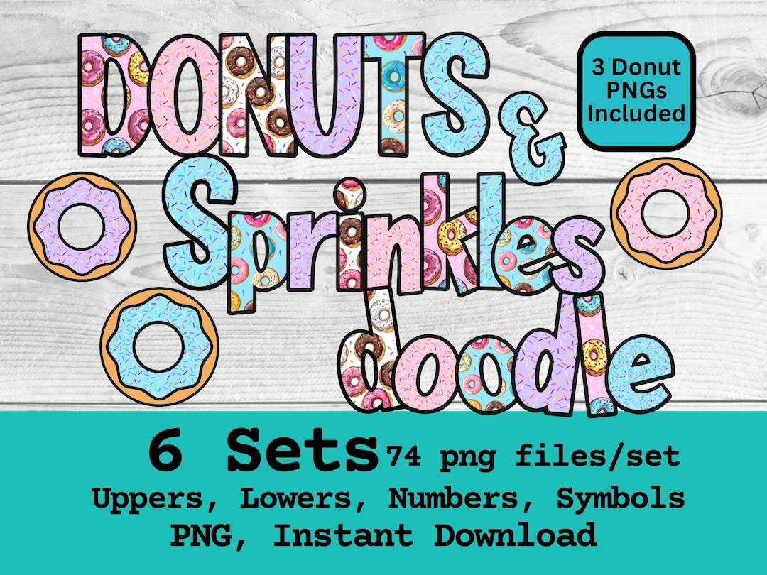 Donuts and Sprinkles PNG Letters: Bulletin Board Font (digital Download ...