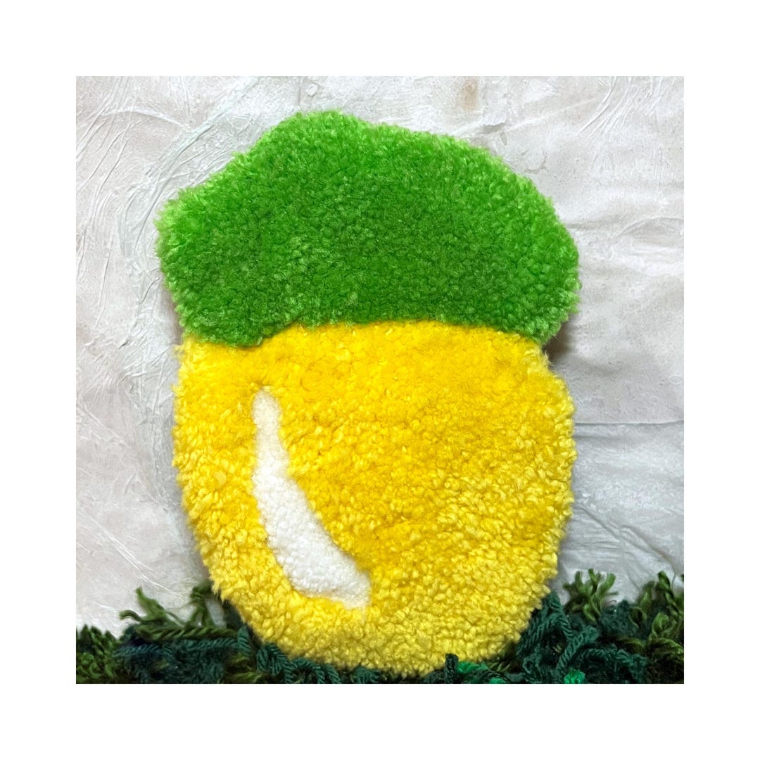 Sunny Whimsical Tufted Lemon | Handmade Citrus Yarn Art Decor - Etsy