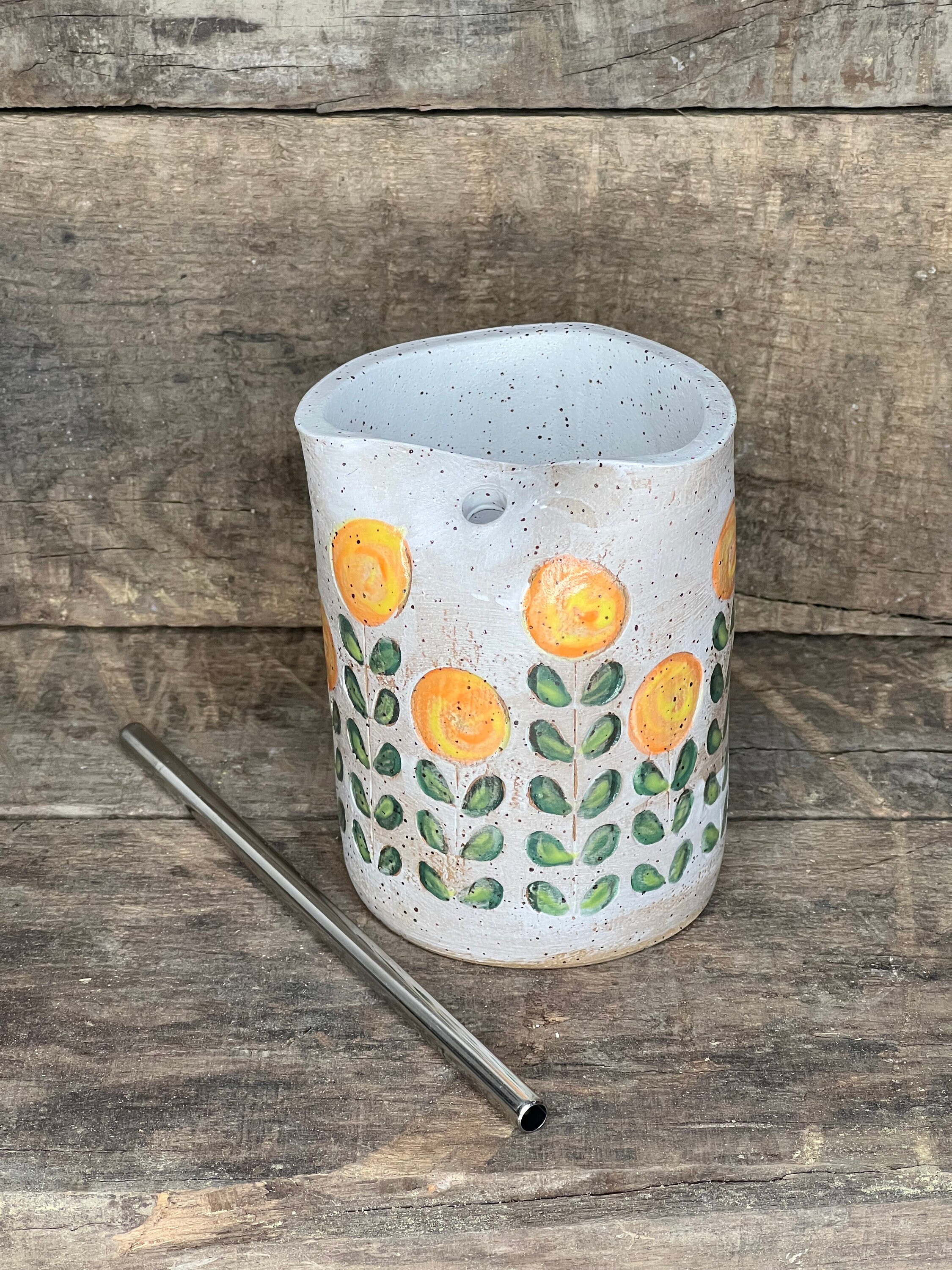 Tumbler Sipper Travel Mug Ceramic Mug Pottery Wheel Handmade Clay ...