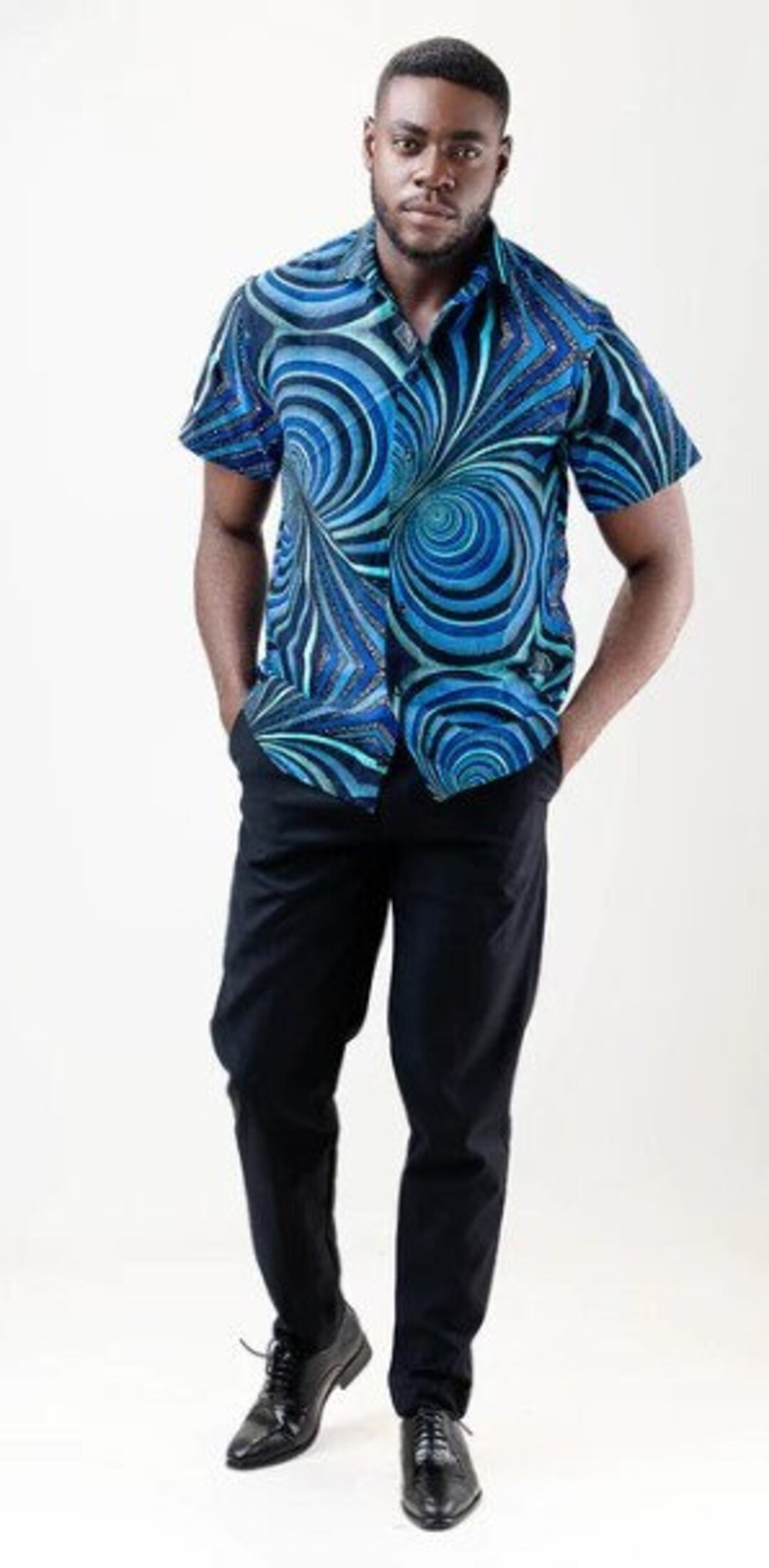African Print Mankon Short Sleeve Shirt - Etsy