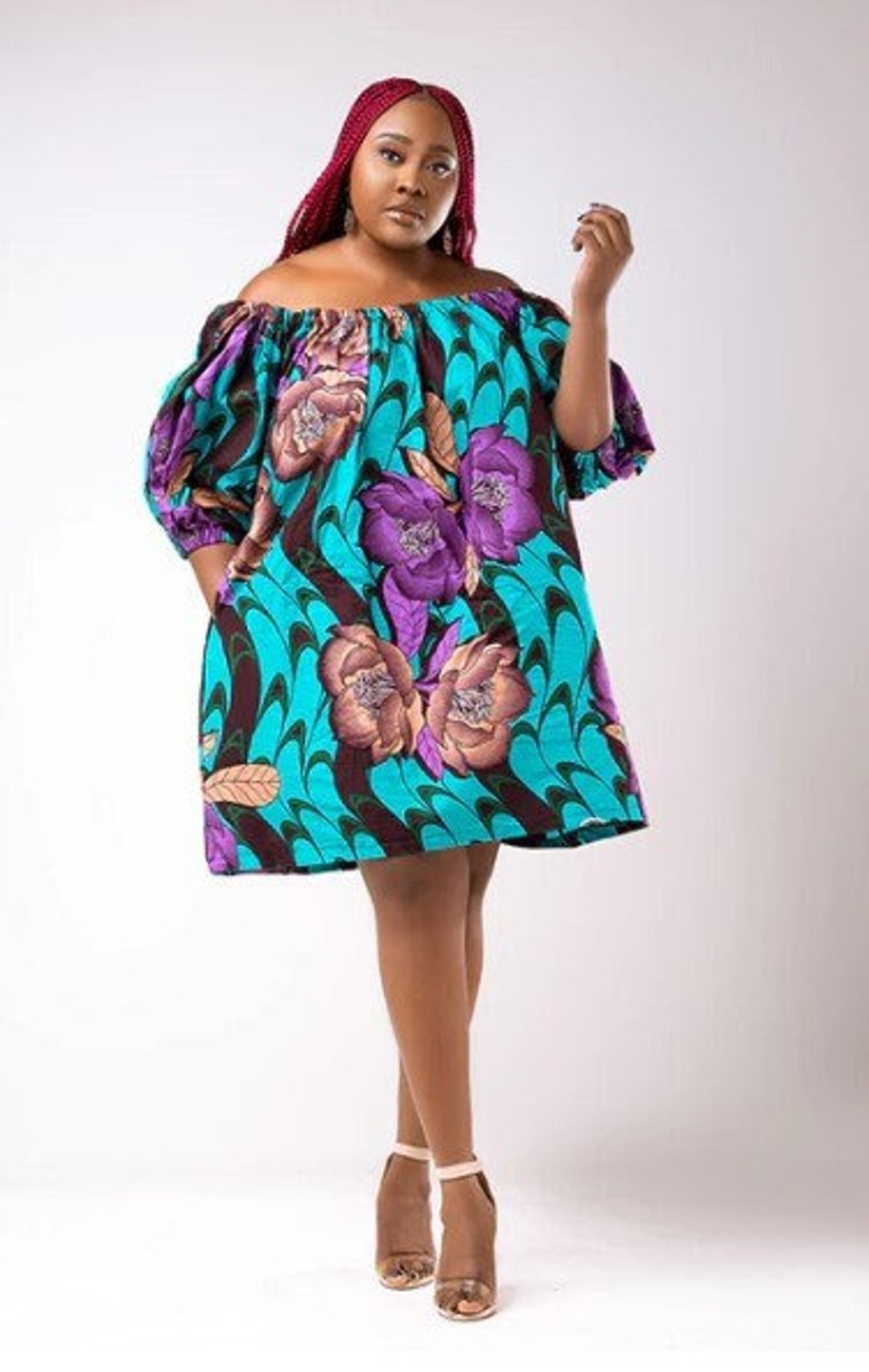 African Print Kinshasa Smock Mini Dress - Etsy