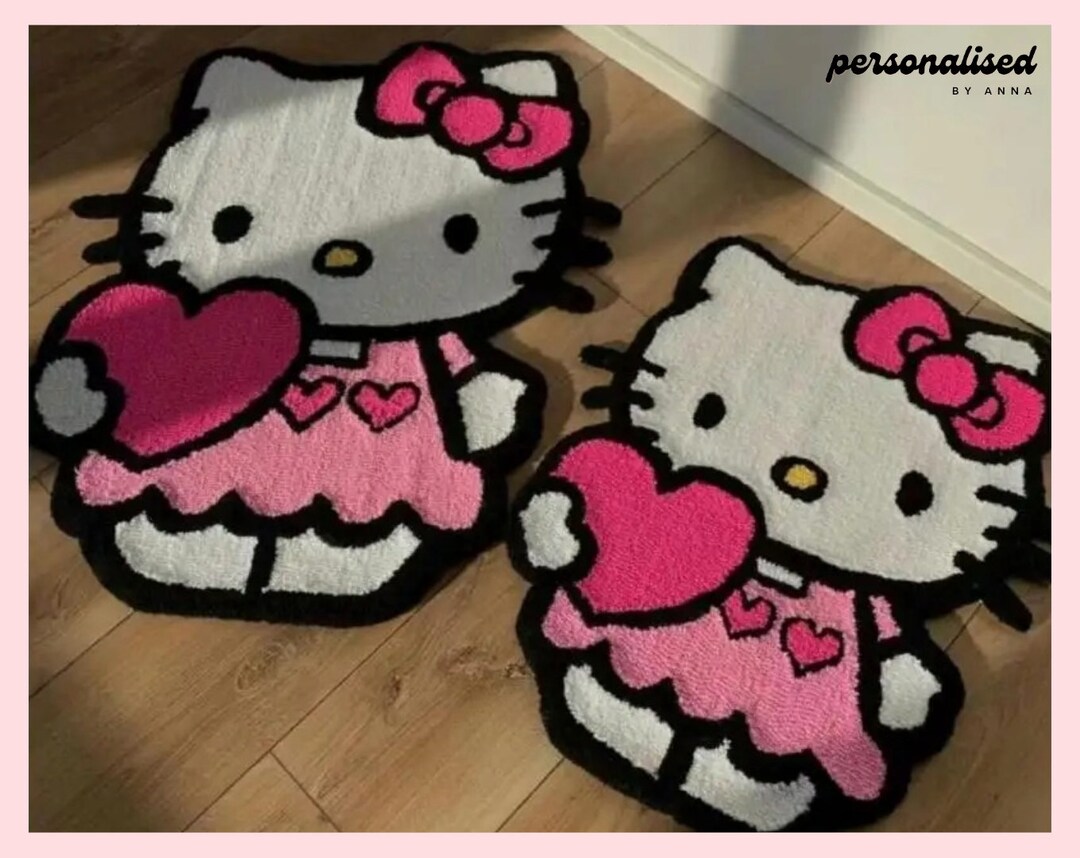 Hello Kitty Rug Hello Kitty Mat Cute Bedroom Rug Sanrio - Etsy UK