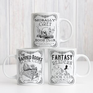 Book Club Coffee Mugs, Gift for Book Lovers, Book Club Matching Cups ...