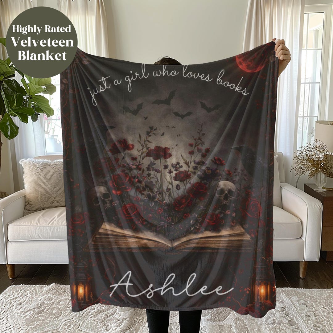 Personalized Book Blanket, Bookish Gift, Valentine's Day Gift, Reader ...