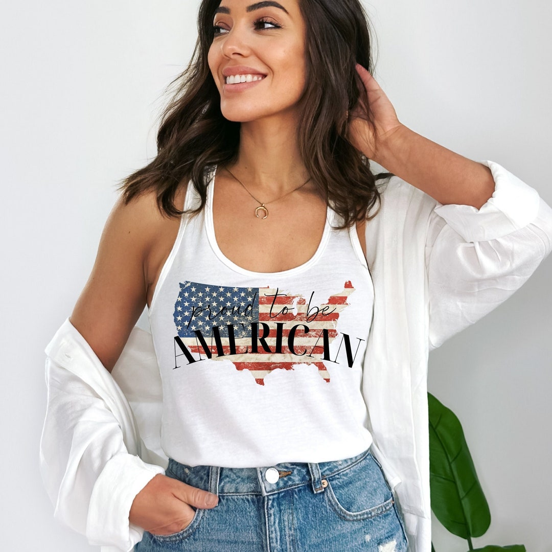 Proud to Be American, July 4th Tank, Patriotic Tank, Vintage American ...