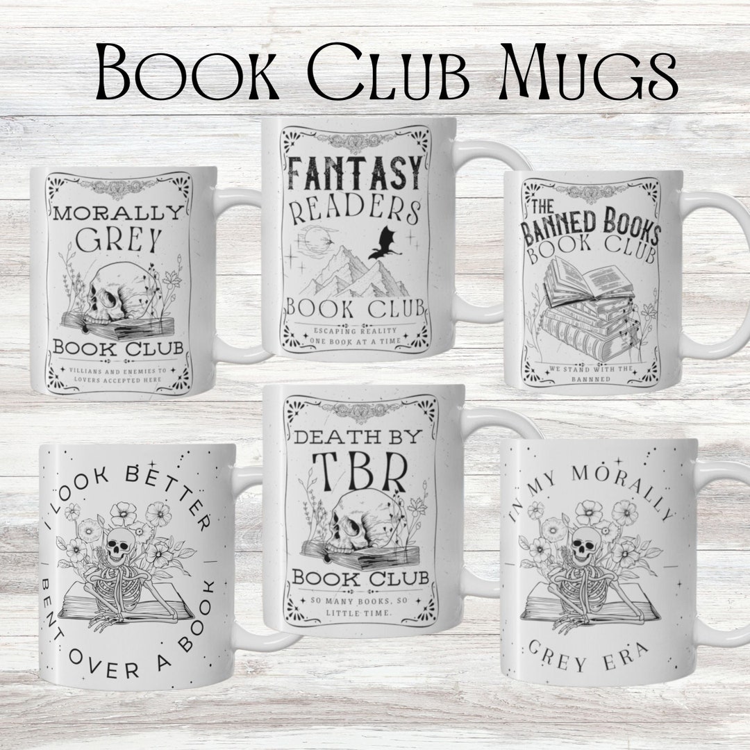 Book Club Coffee Mugs, Gift for Book Lovers, Book Club Matching Cups ...