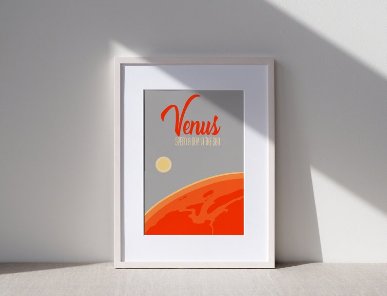 Vintage Space Poster Printable Wall Art, Venus, Planet Poster, Retro ...