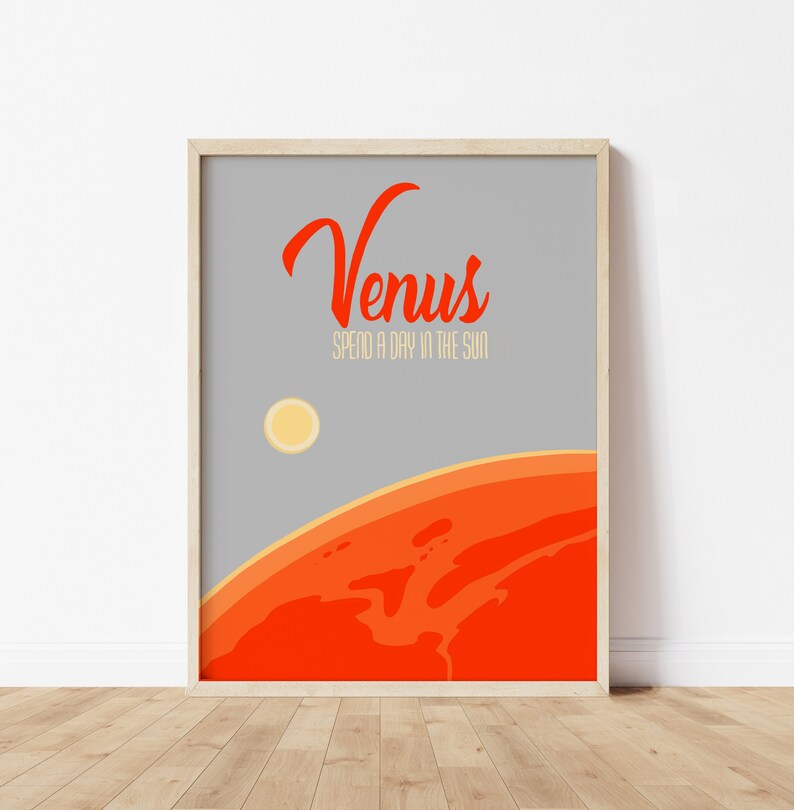 Vintage Space Poster Printable Wall Art, Venus, Planet Poster, Retro ...