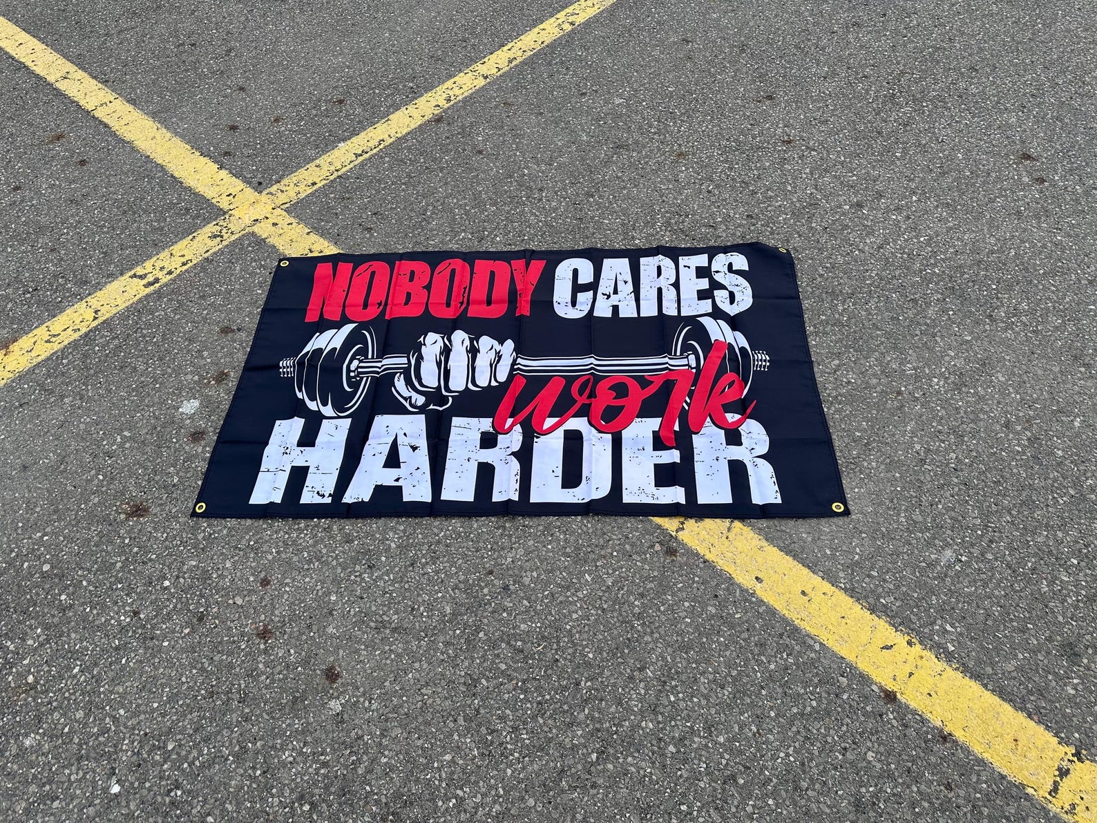 Home Gym Workout Flag (nobody Cares Work Harder) 3x5 FT Flag ...