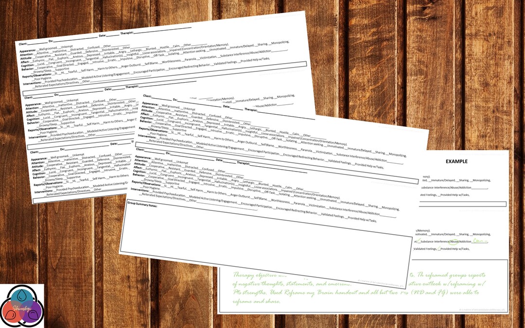 Group Therapy Quick Note Sheets - Etsy