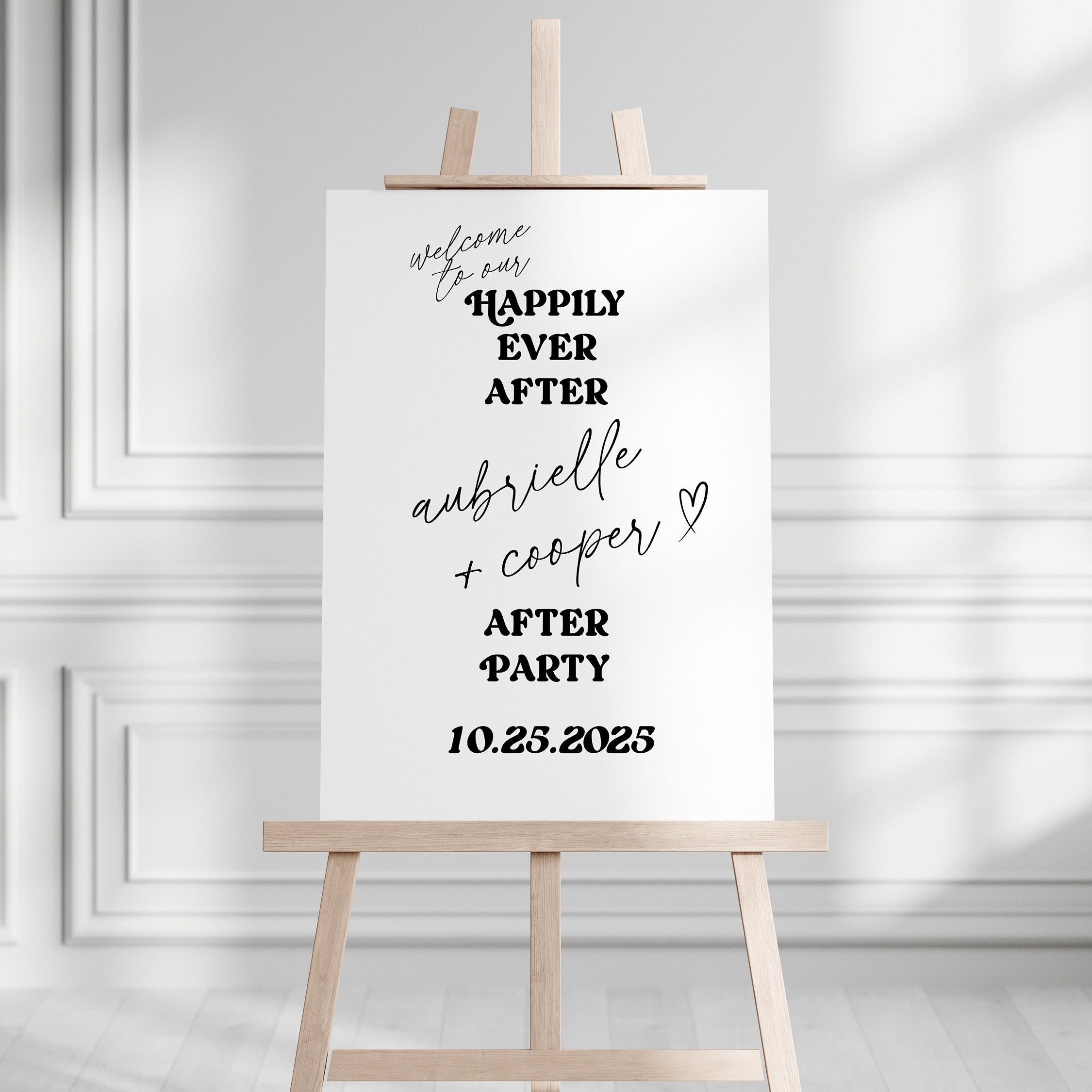 After Party Welcome Sign, Reception Sign, Minimalist Trendy Elopement ...