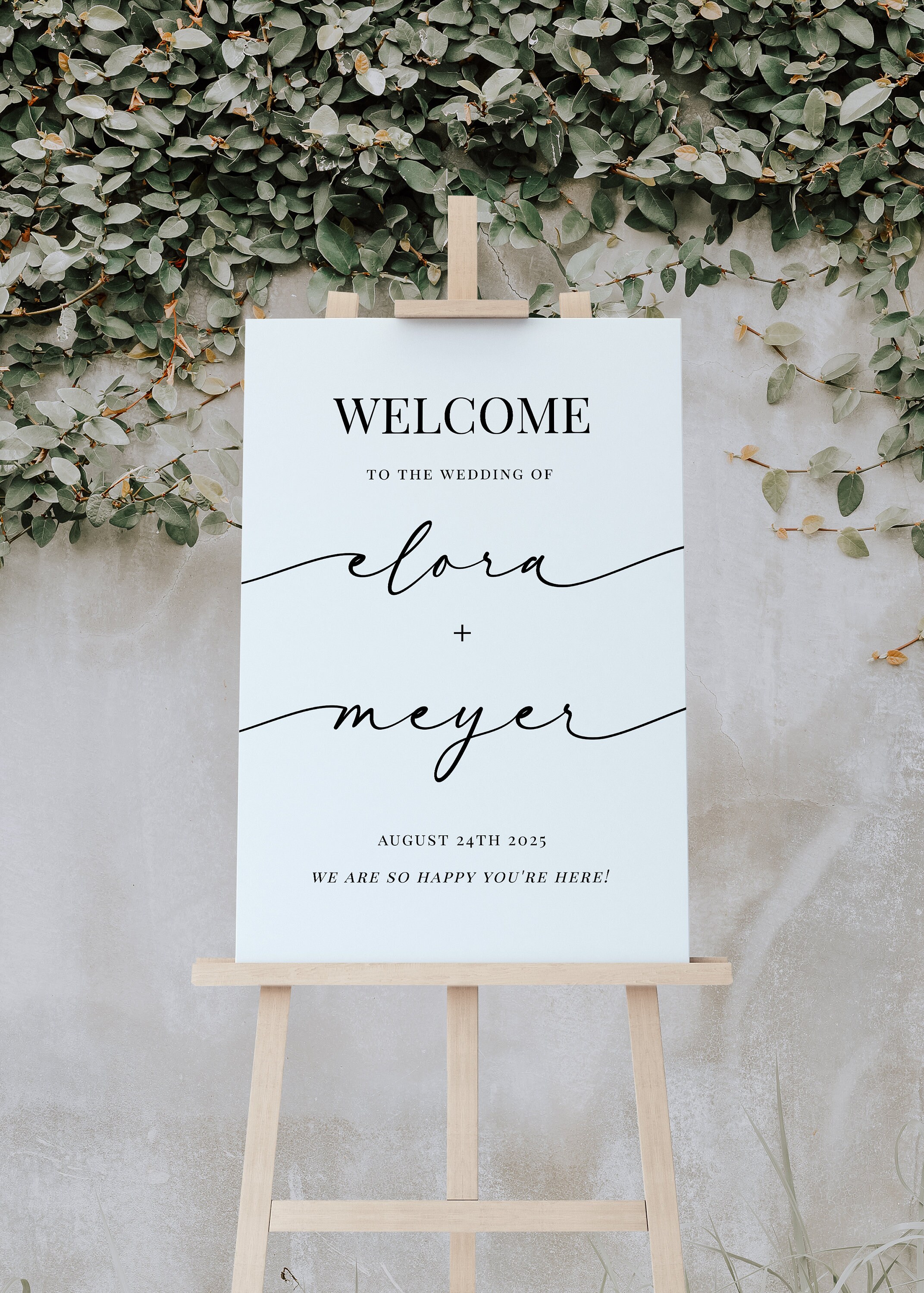 Elegant Wedding Welcome Sign, Quiet Luxury Wedding, Minimalist Classic ...