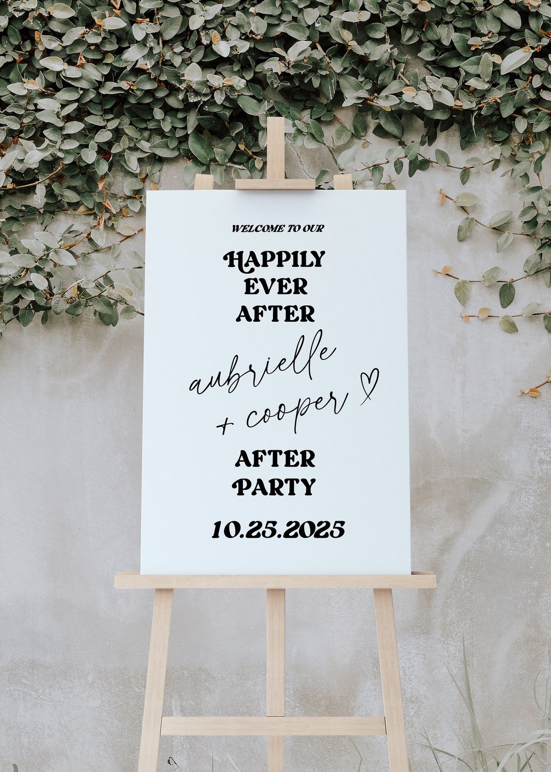 After Party Welcome Sign, Reception Sign, Minimalist Trendy Elopement ...