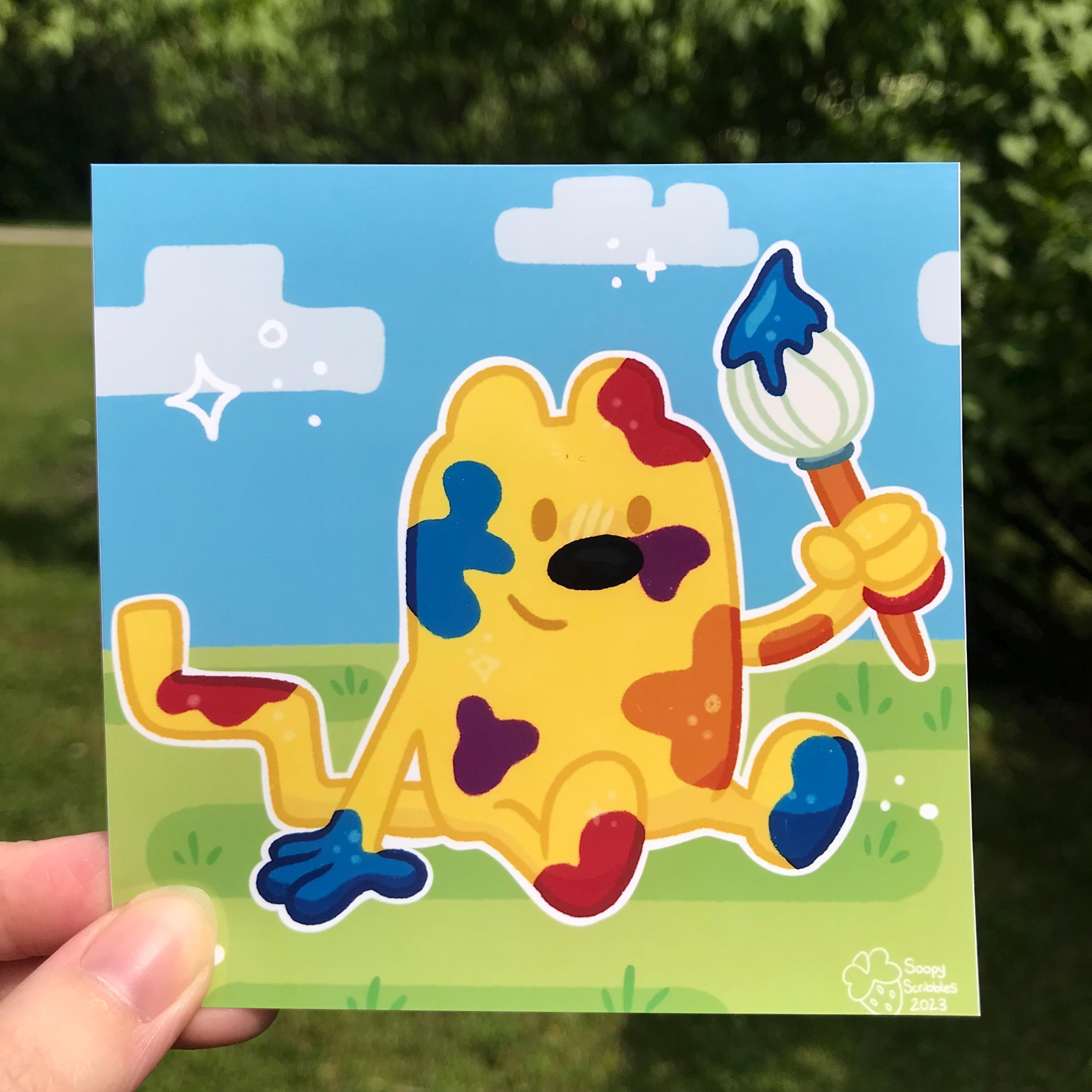 Artist Yellow Dude Mini Print - Etsy