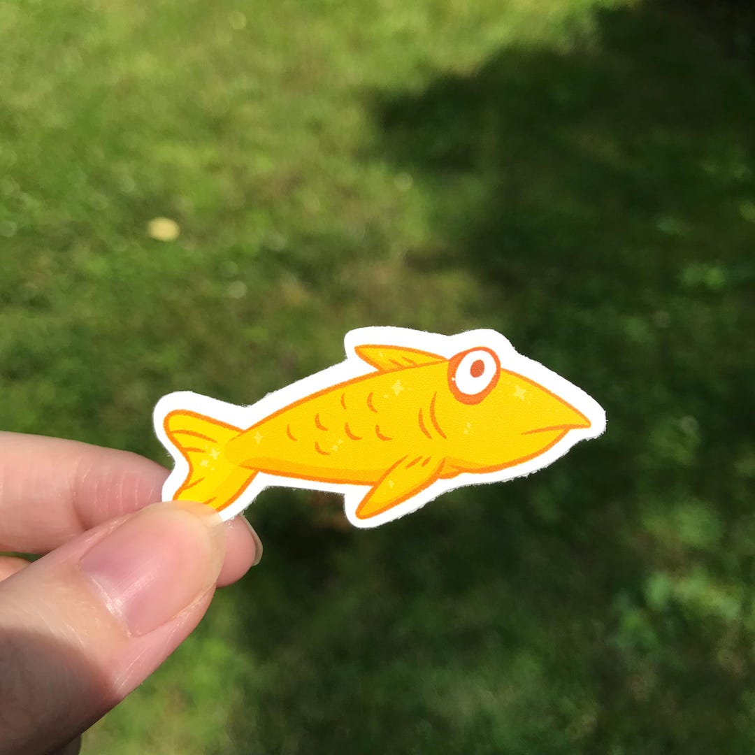 Yellow Fish Sticker - Etsy
