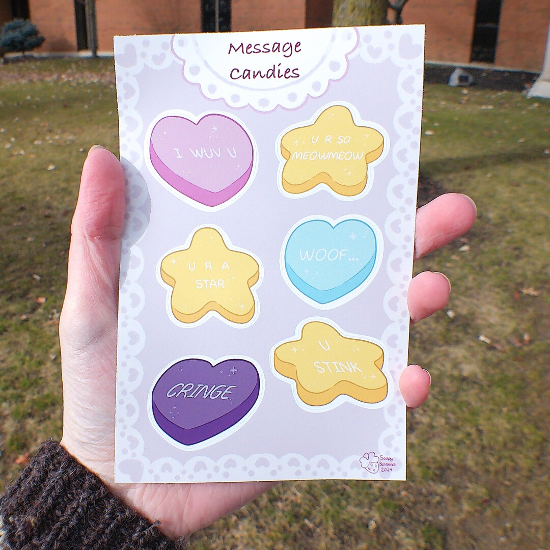 Goofy Heart Sticker Sheet - Etsy