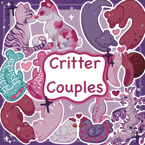 Animal Couples Stickers - Etsy