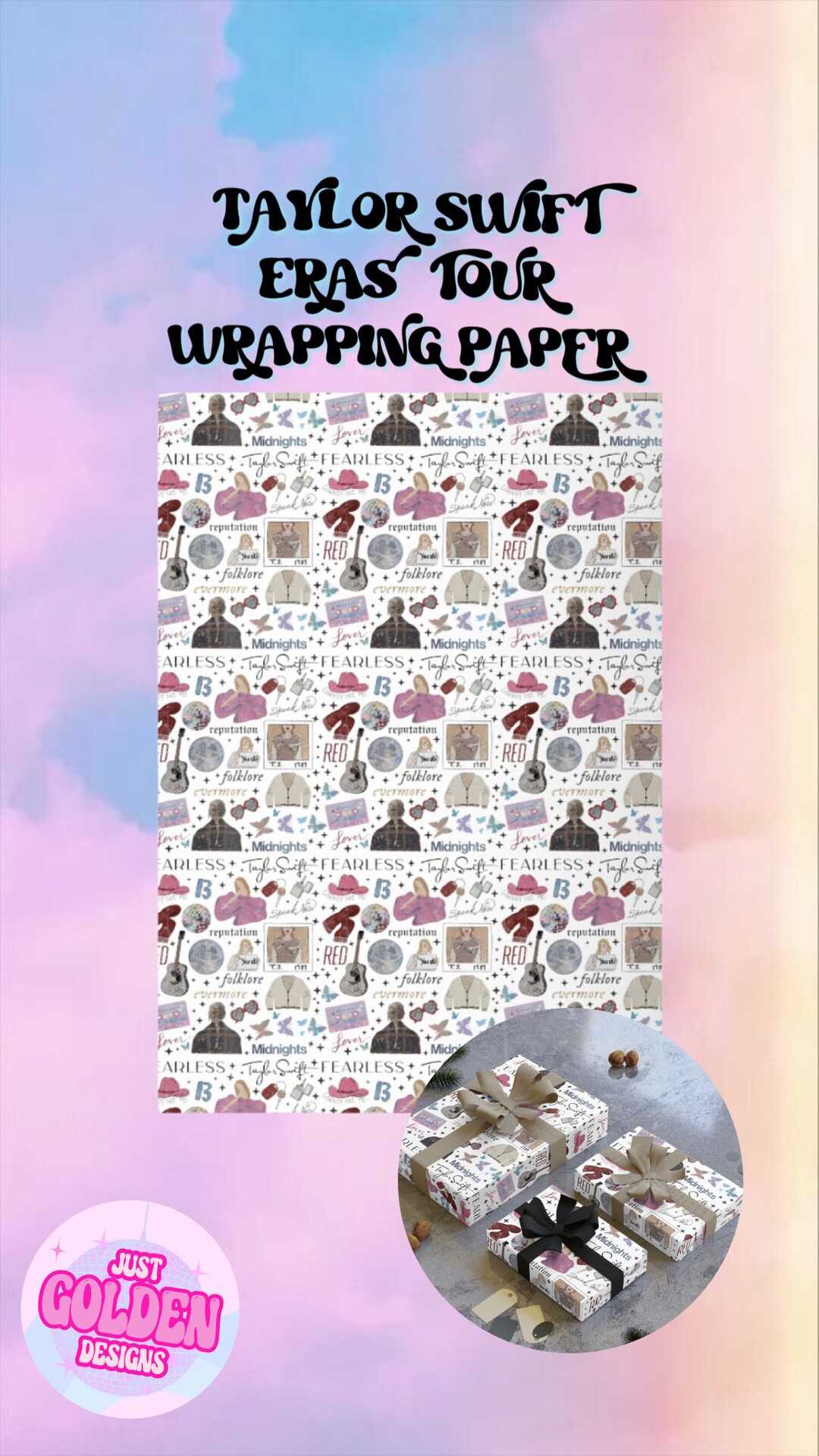 Taylor Swift Eras Gift Wrapping Paper Rolls 1pc Taylors - Etsy