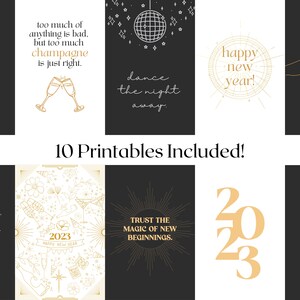 New Years Eve Decorations | 10 Printables | 2023 New Years Prints | New ...