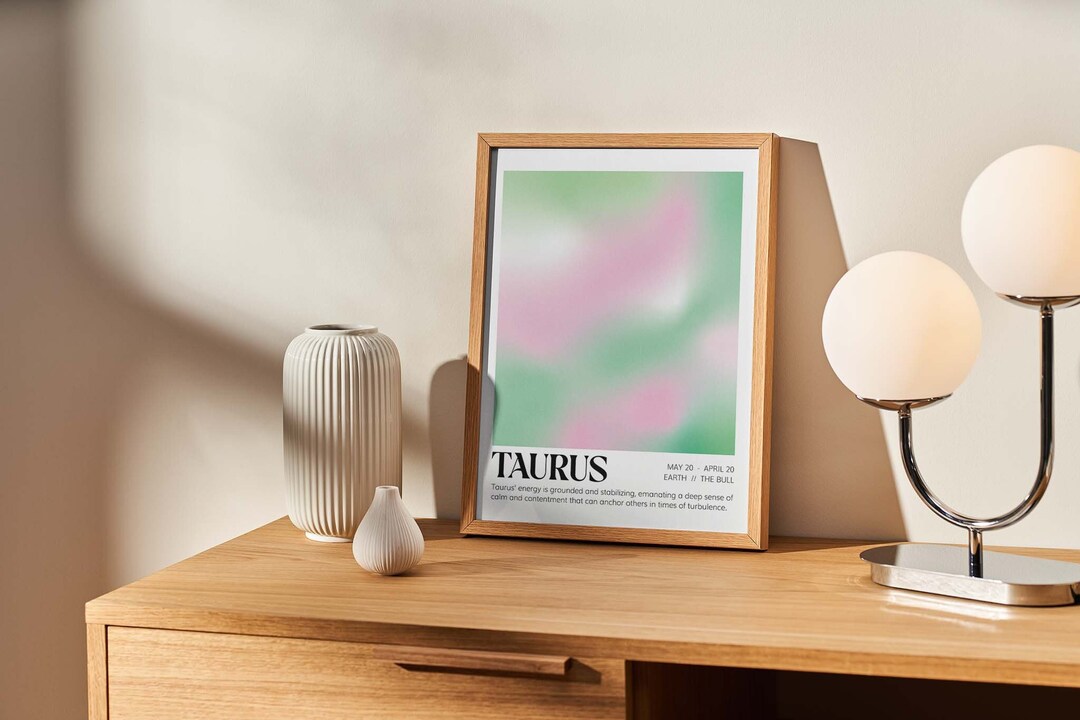 Taurus Zodiac Sign Printable Wall Art - Instant Download Astrology Aura ...