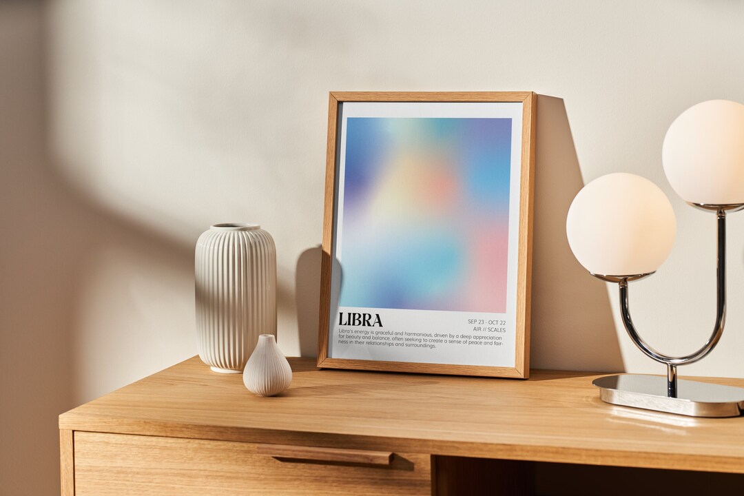 Libra Zodiac Sign Printable Wall Art Instant Download Astrology Aura ...
