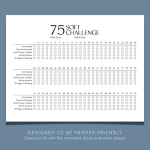 75 Soft Challenge Tracker Printable Bundle | 75 Soft Progress Tracker ...