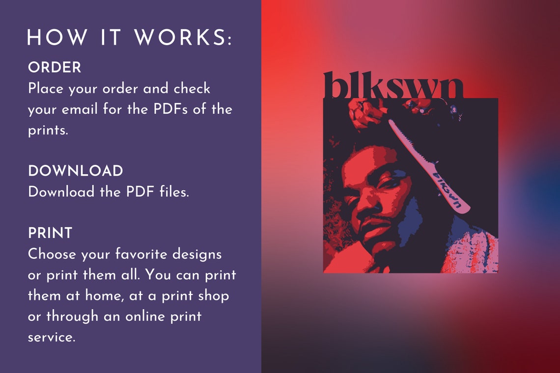 Blkswn Wall Print Smino Blkswn Digital Download PDF Print Design Smino ...