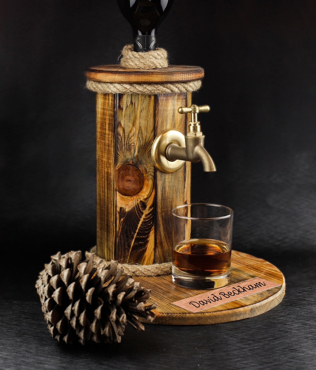 Personalized Whiskey Dispenser Liquor Wood Dispenser Faucet Dispenser ...