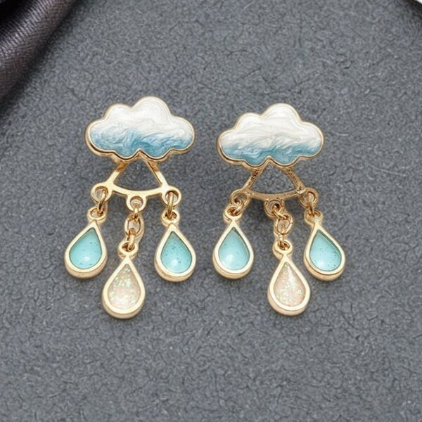 Rain Cloud Earrings - Etsy