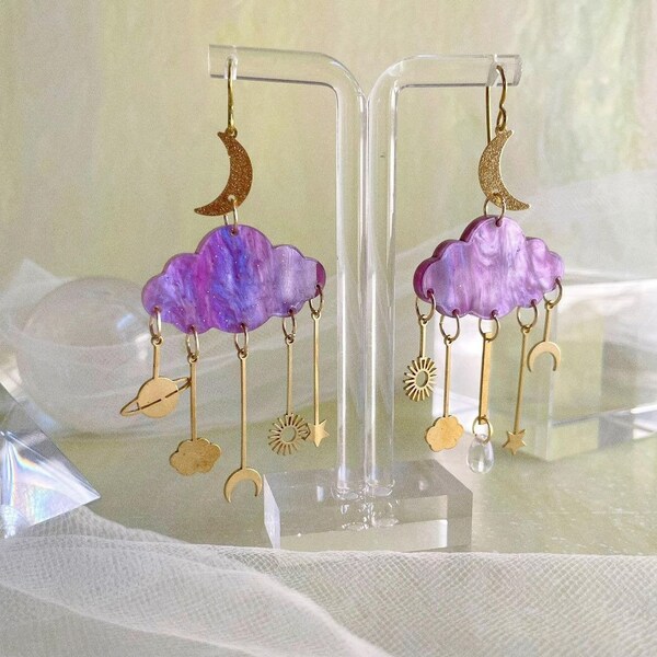 Rain Cloud Earrings - Etsy