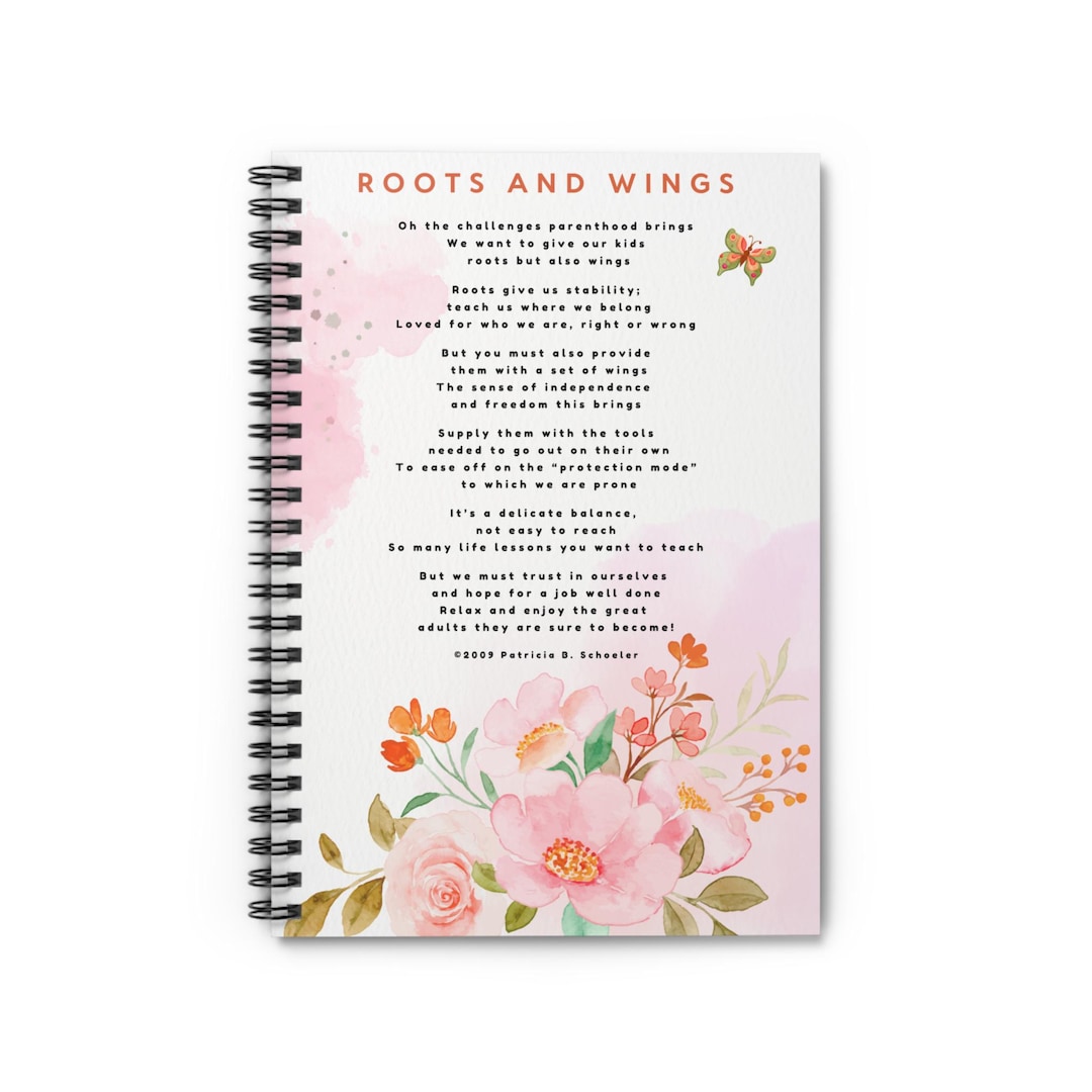 Roots & Wings-poem-journal-notebook Gift for Special Person ...
