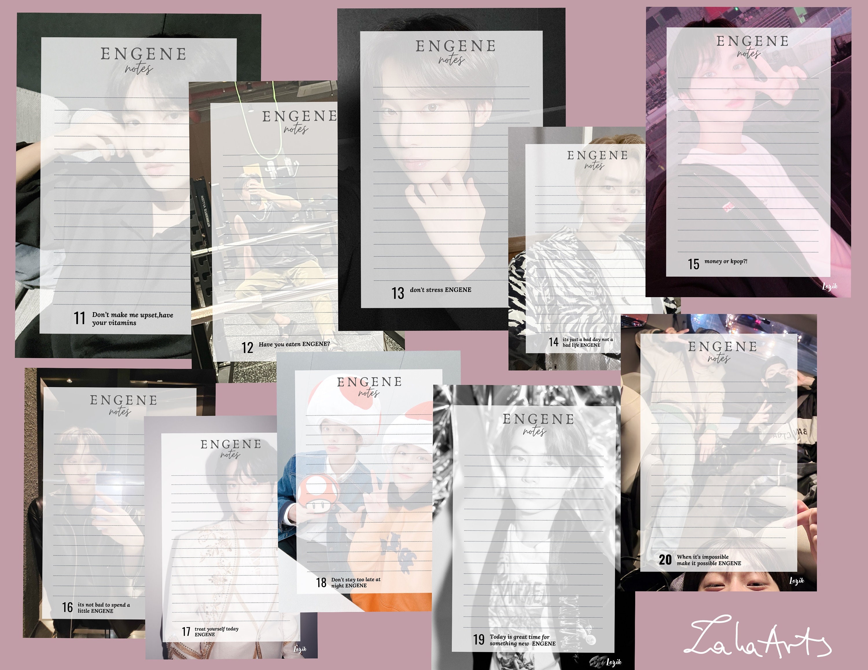 Printable Notes for ENGENE | Enhypen Notepad | Stationary | Writing ...