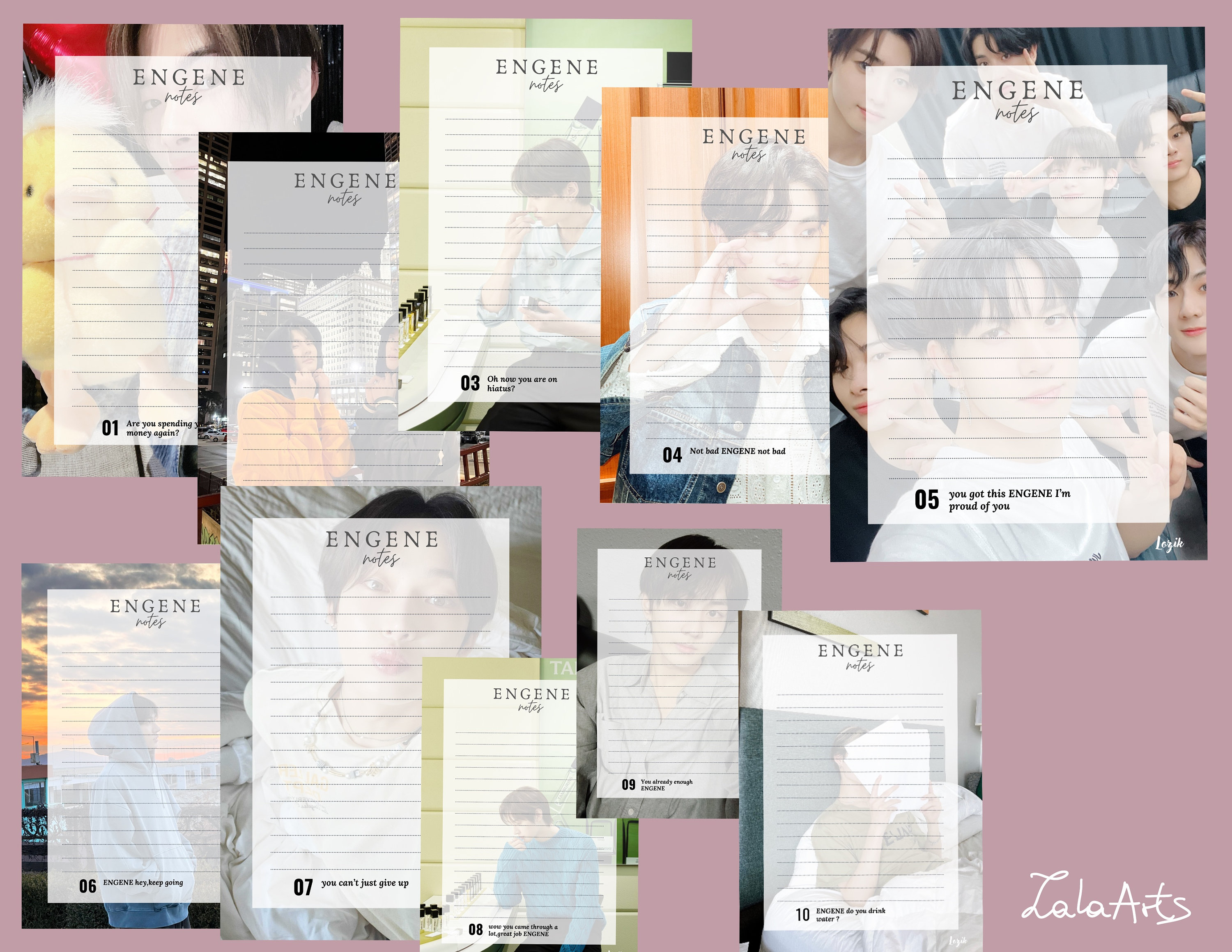 Printable Notes for ENGENE | Enhypen Notepad | Stationary | Writing ...