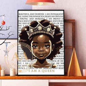 I Am Queen Affirmations | INSTANT DOWNLOAD | Black Art | African ...