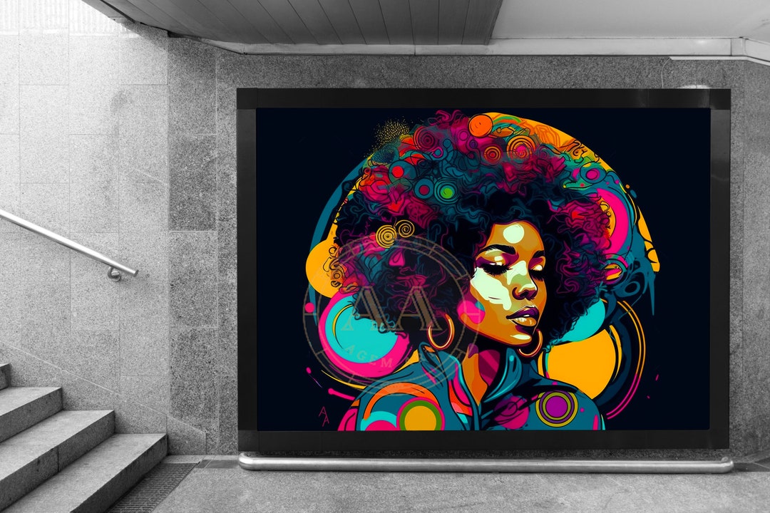 Black Girl Art Deco Afro | INSTANT DOWNLOAD | Black Art | African ...