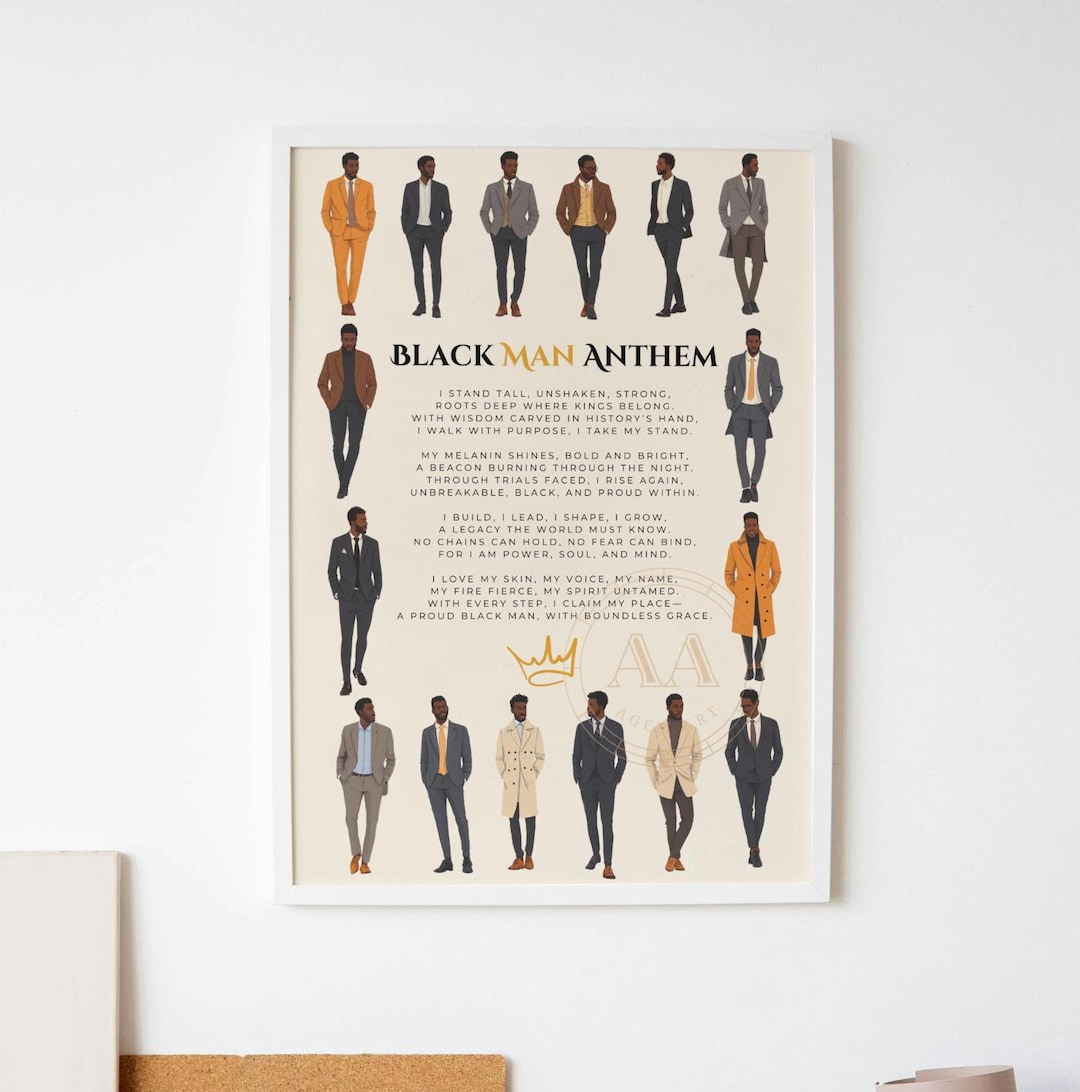 Black Man Anthem Poster Inspirational Poem | INSTANT DOWNLOAD | Black ...