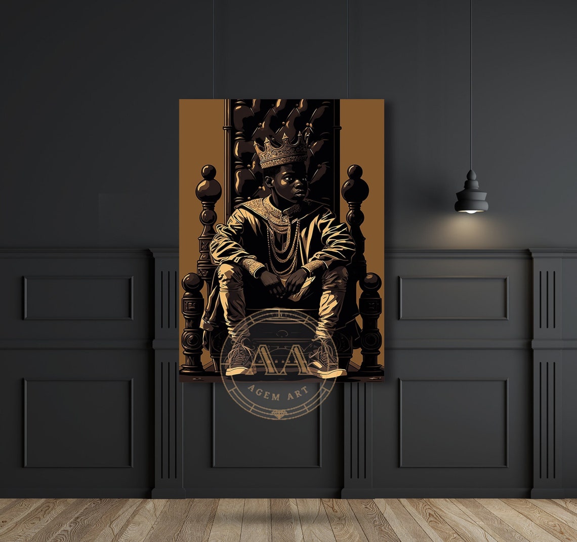Black Boy King on Throne INSTANT DOWNLOAD Black Art - Etsy