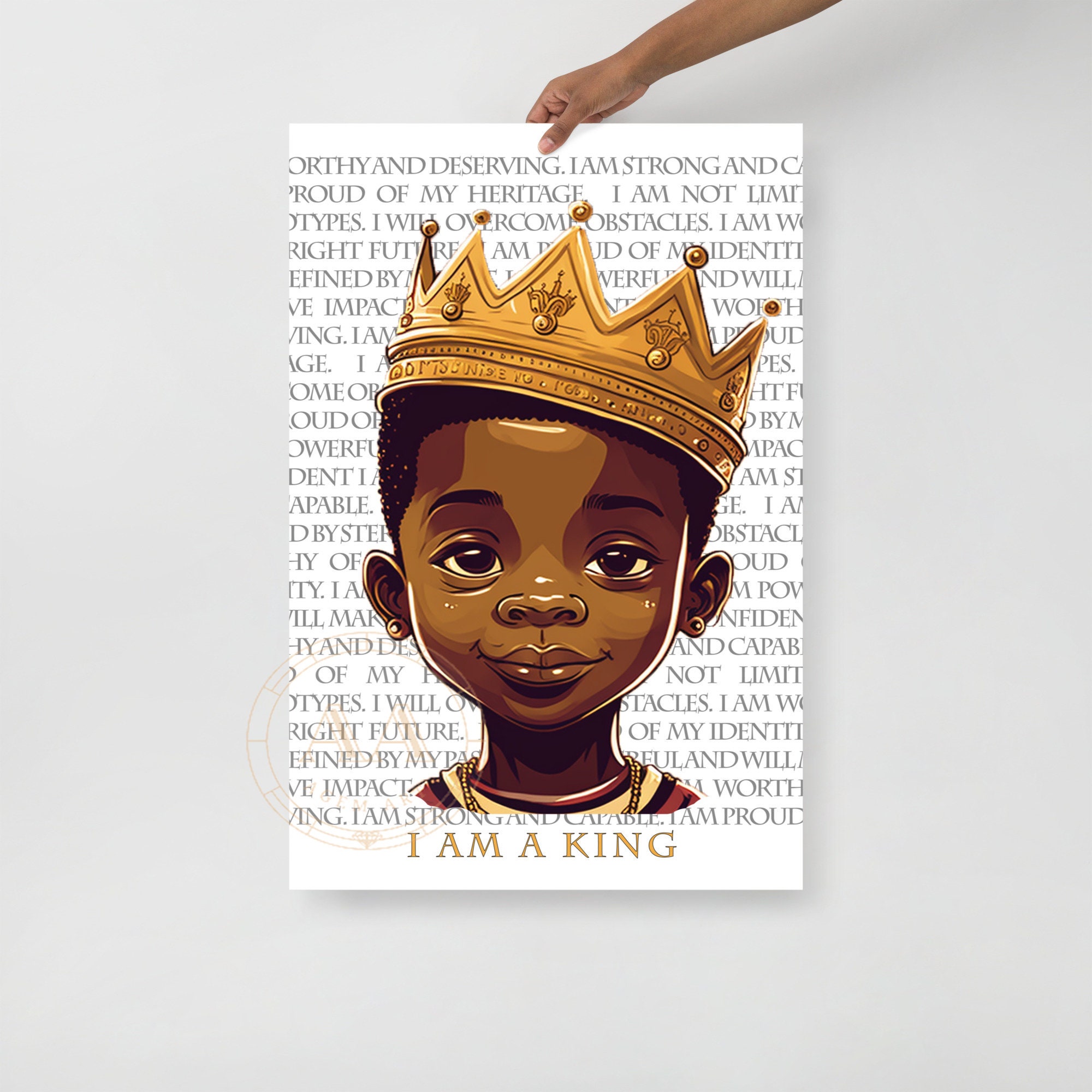 I Am A King Affirmations INSTANT DOWNLOAD Black Art African American ...