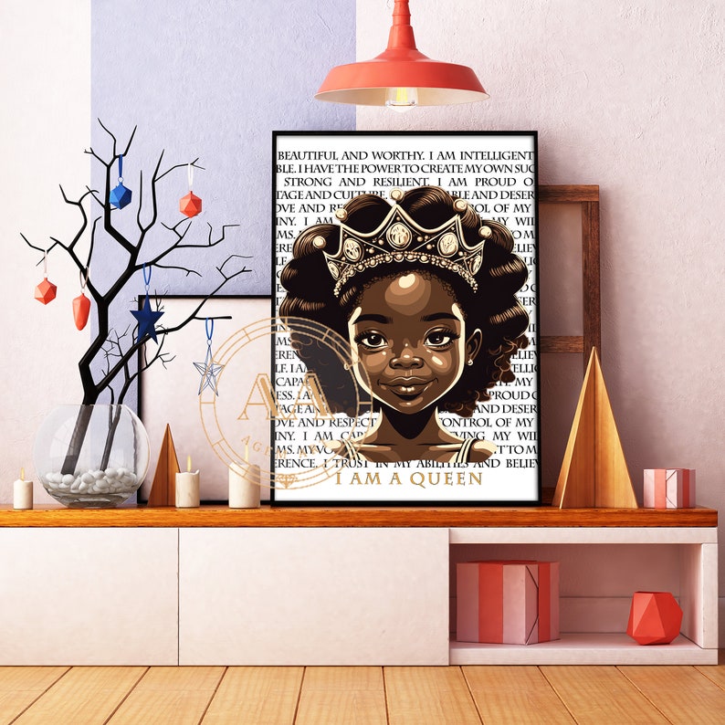 Black Girl Poster Positive Affirmations Black Art Kids - Etsy