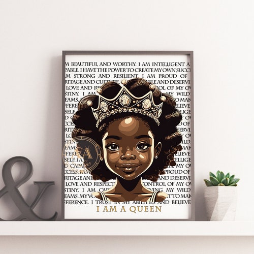 Black Girl Poster Positive Affirmations Black Art Kids - Etsy