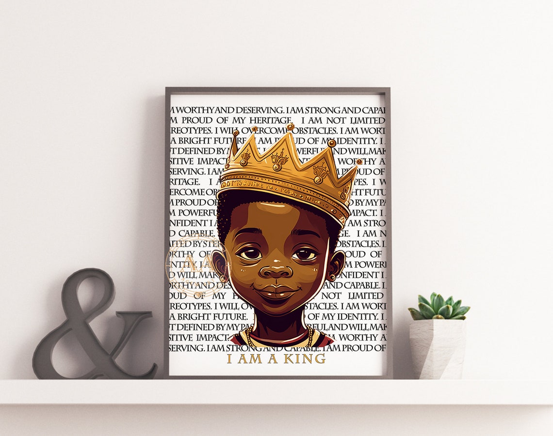 I Am A King Affirmations INSTANT DOWNLOAD Black Art - Etsy