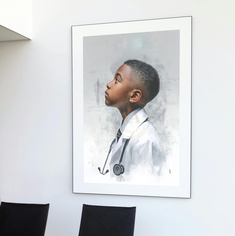 Black Boy Doctor 2 Art Print | Kids Room Wall Decor (digital Download ...