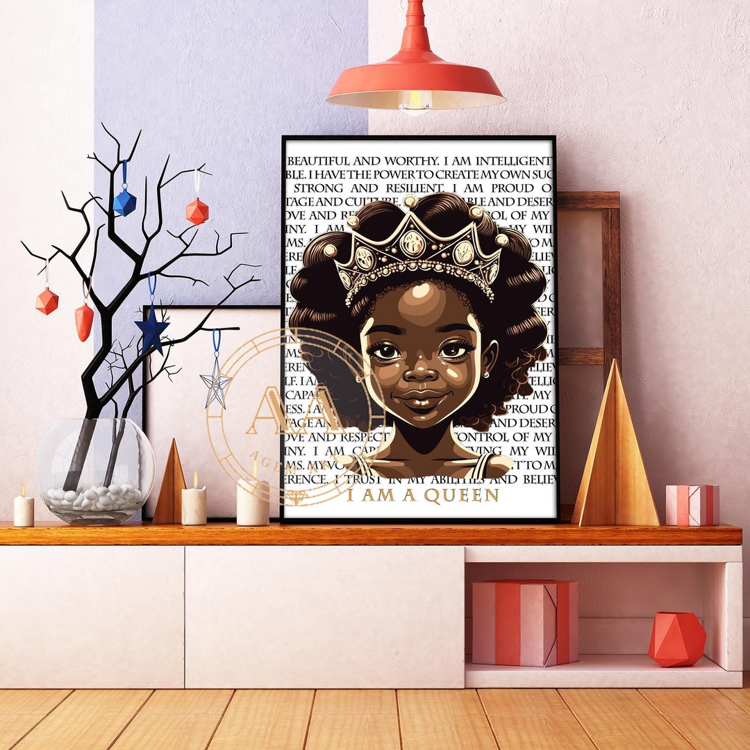 I Am Queen Affirmations | INSTANT DOWNLOAD | Black Art | African ...