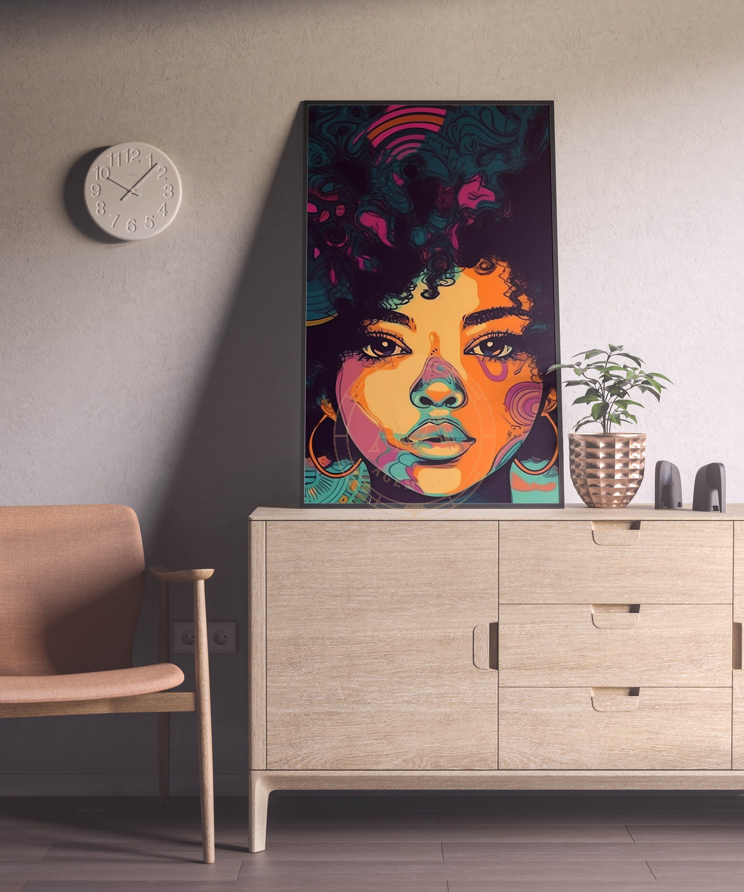 Black Girl Art Deco Afro | INSTANT DOWNLOAD | Black Art | African ...