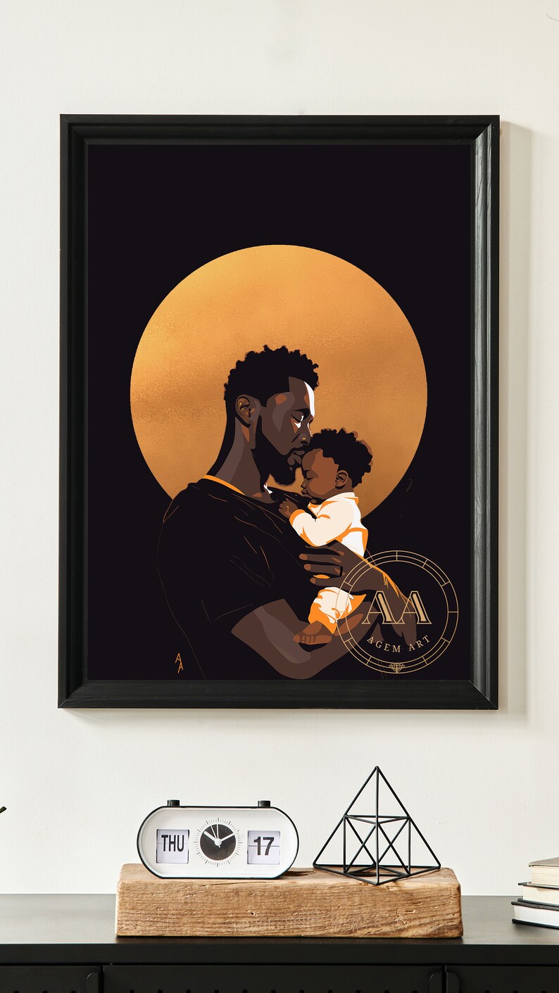 Black Father INSTANT DOWNLOAD Black Art African American Father Wall ...