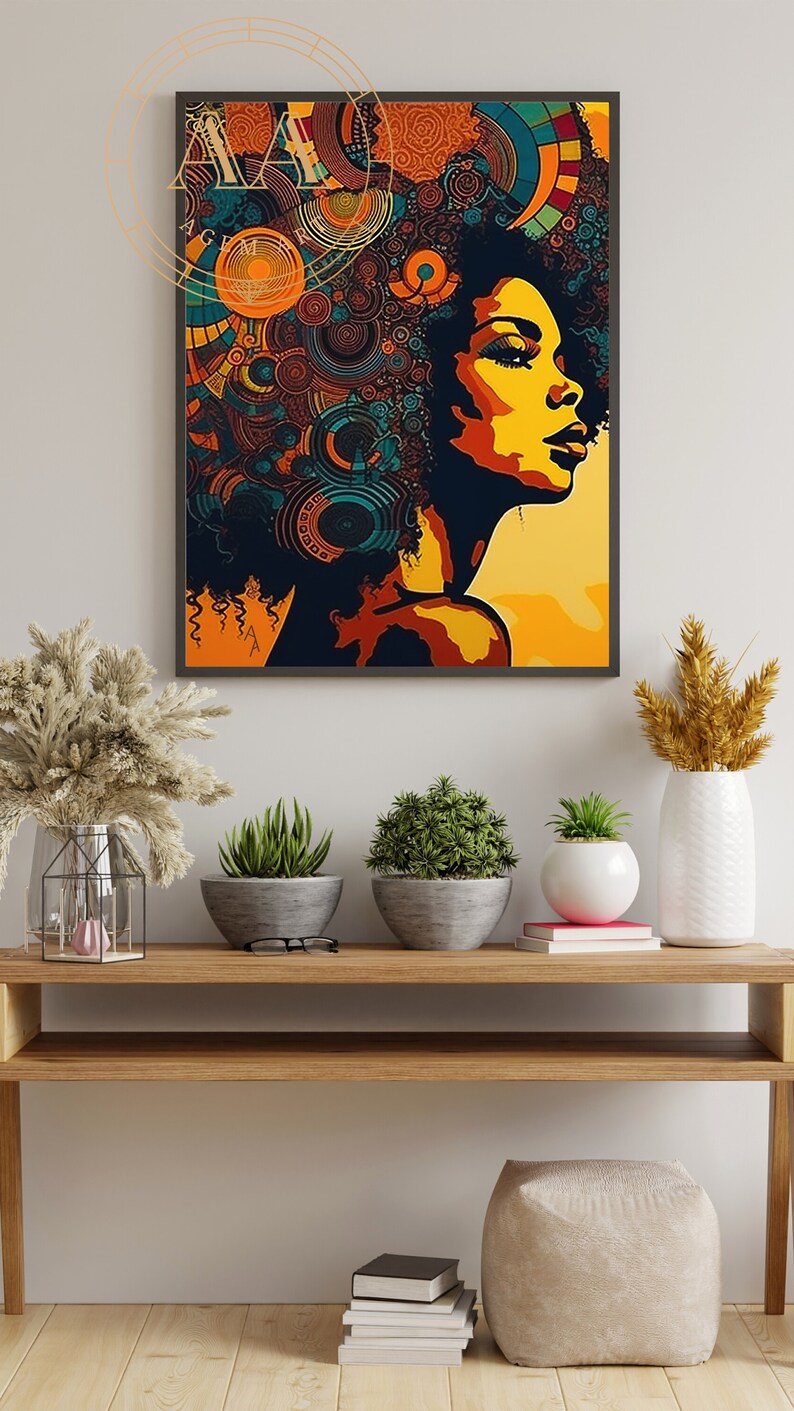 Black Girl Art Deco Beautiful Afro | INSTANT DOWNLOAD | Black Art ...