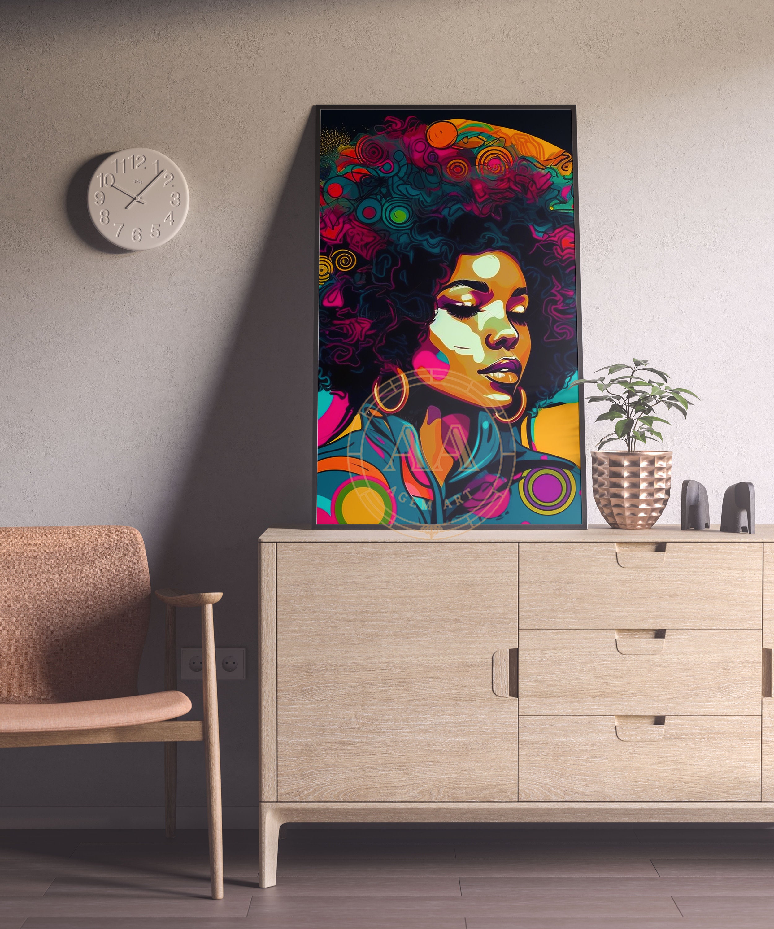 Black Girl Art Deco Afro INSTANT DOWNLOAD Black Art - Etsy