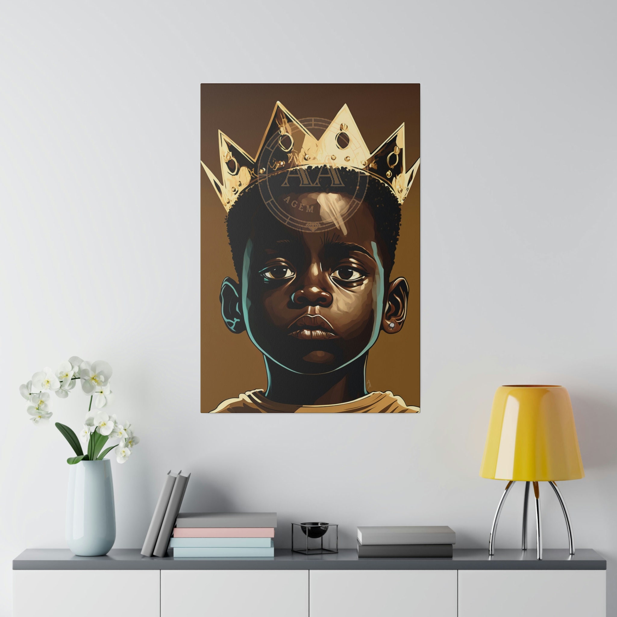 Black Boy King Matte Canvas Stretched 0.75 Black - Etsy