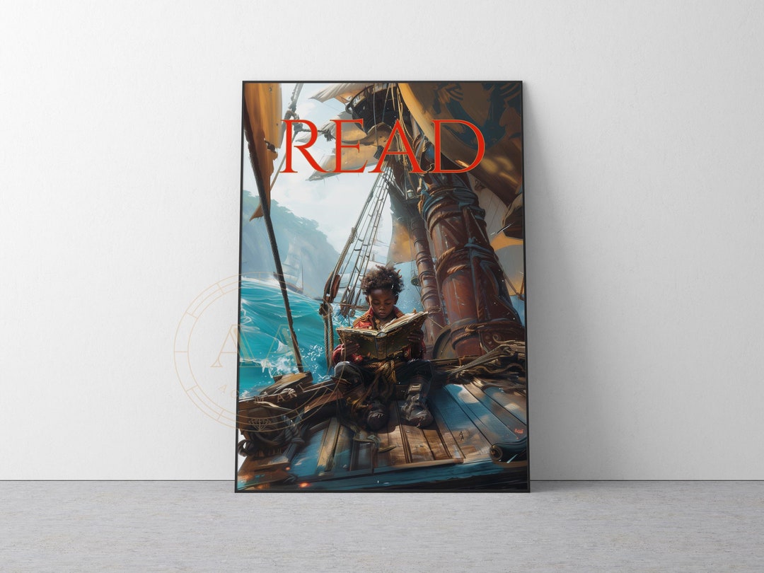 Pirate Ship READ Poster | INSTANT DOWNLOAD | Black Art | African ...